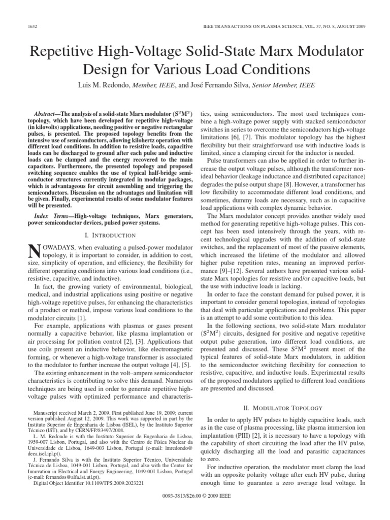 Repetitive High-Voltage Solid-State Marx Modulator | PDF | Capacitor | Power Supply