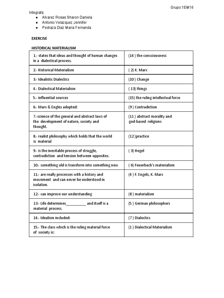 Exercise 3.1 Historical Materialism | PDF