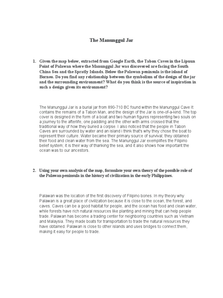 Readings in Philippine History - The Manunggul Jar | PDF