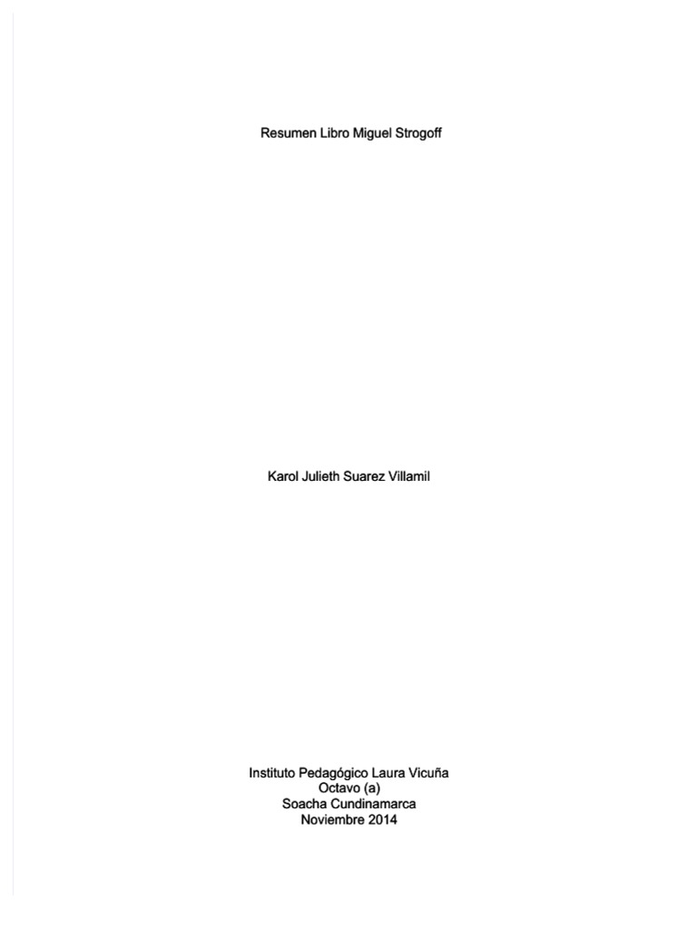 PDF Resumen Libro Miguel Strogoffdocx - Compress | PDF