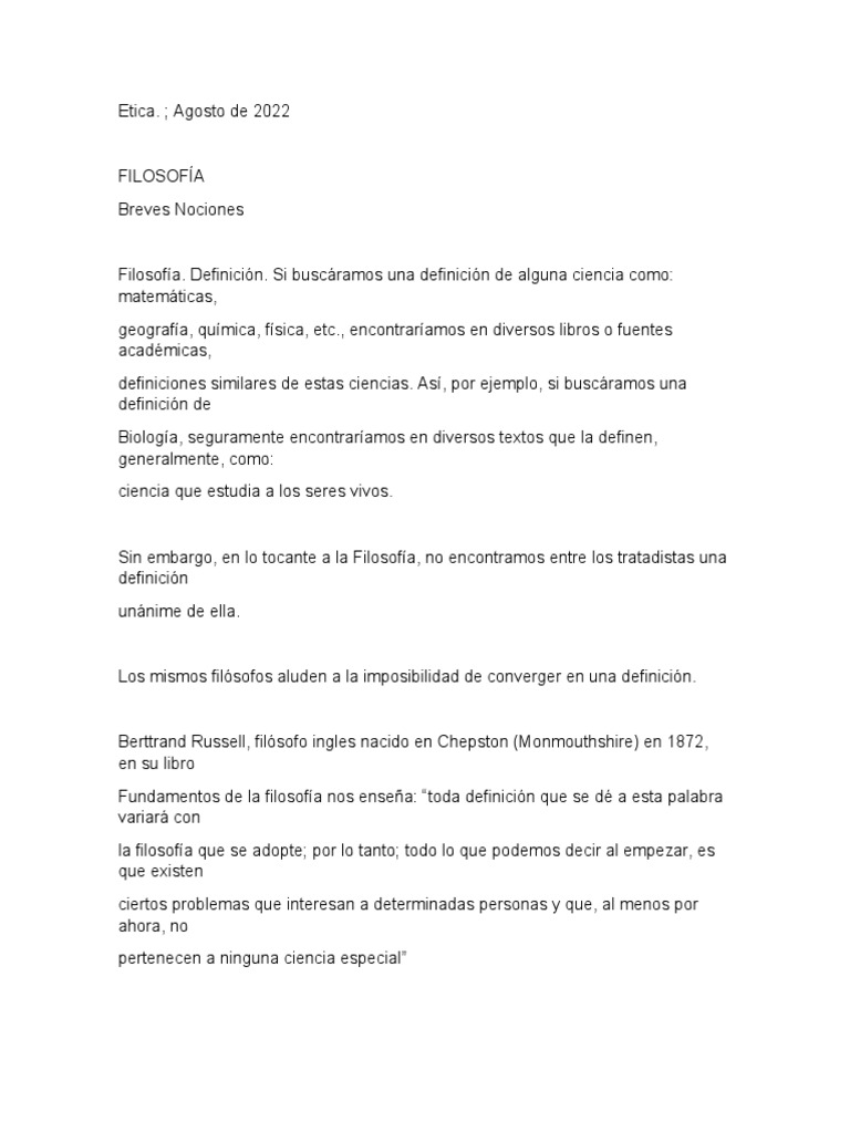 Cuadernillo Etica Texto PDF Conocimiento Realidad
