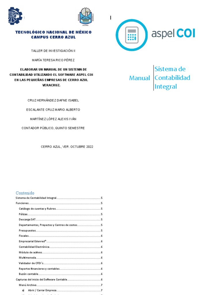 MANUAL - ASPEL COI - Avance | PDF | Contabilidad | Depreciación