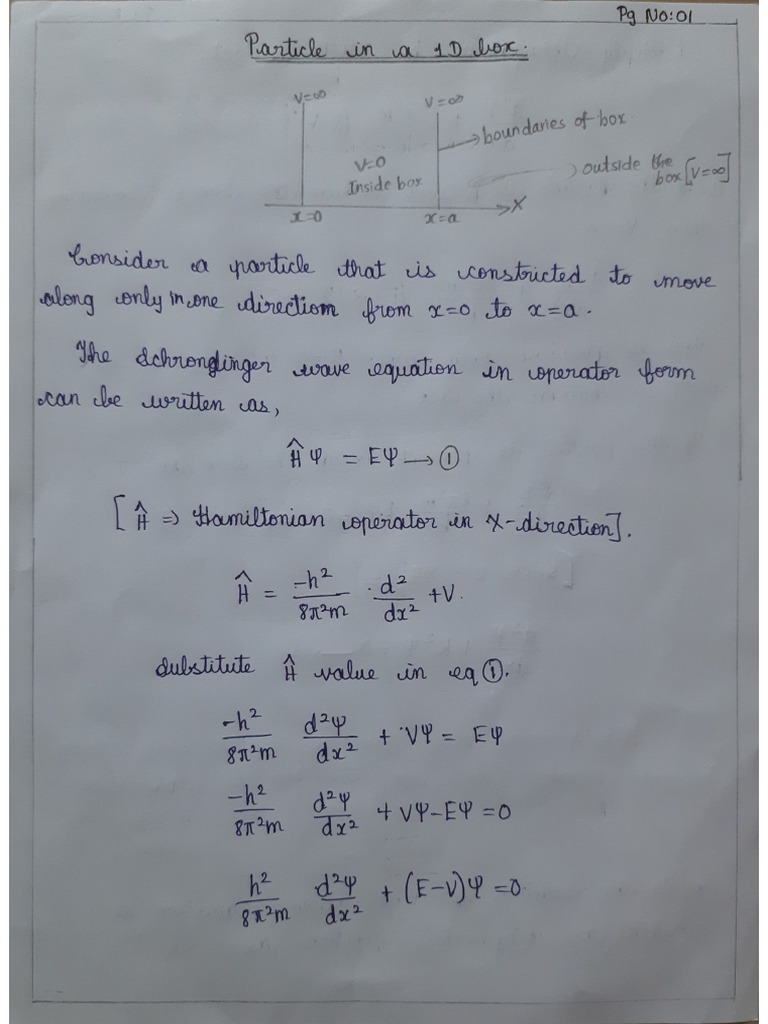 Particle in A 1D Box | PDF