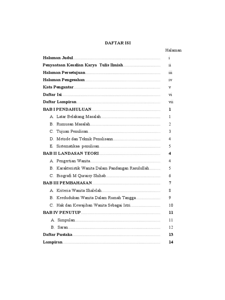 Daftar Isi Kartul | PDF