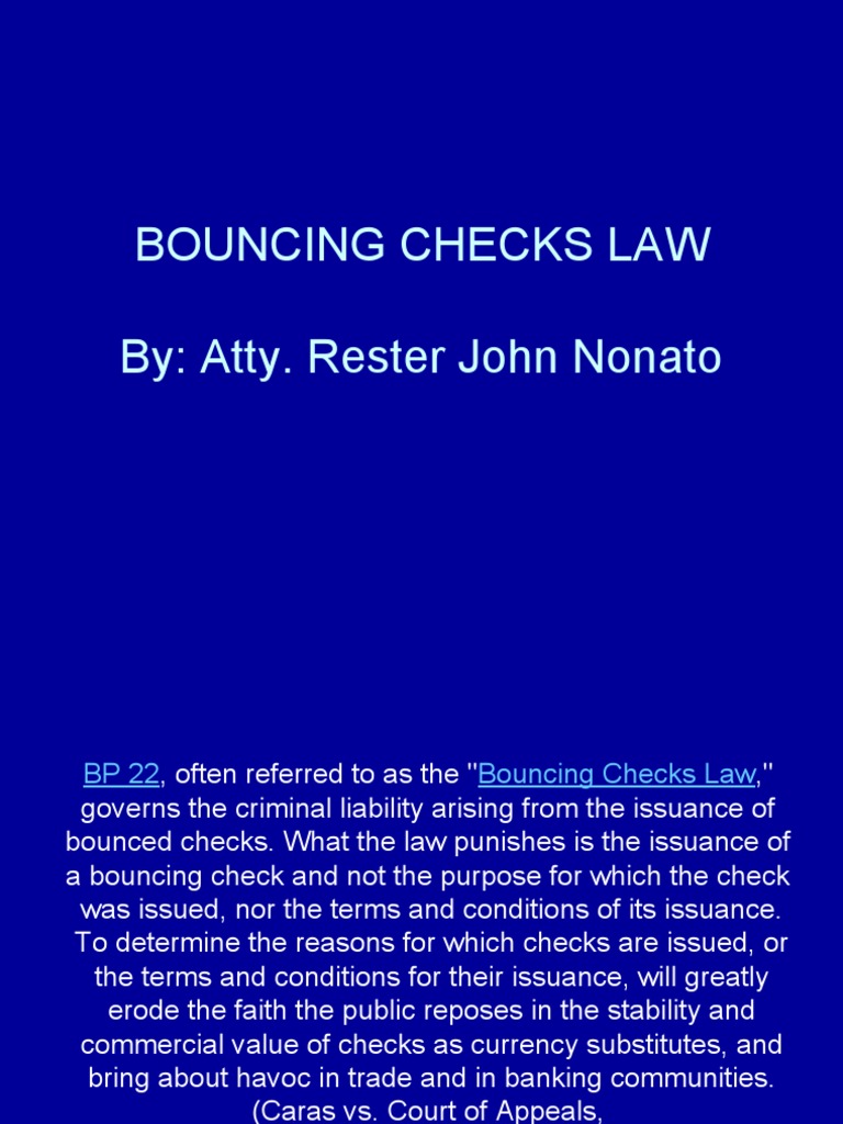 Topic Bouncing Checks Law | PDF | Cheque | Justice
