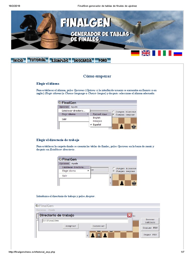 Tutorial Del FinalGen (Generador de Tablas de Finales) | PDF | Ajedrez | Información