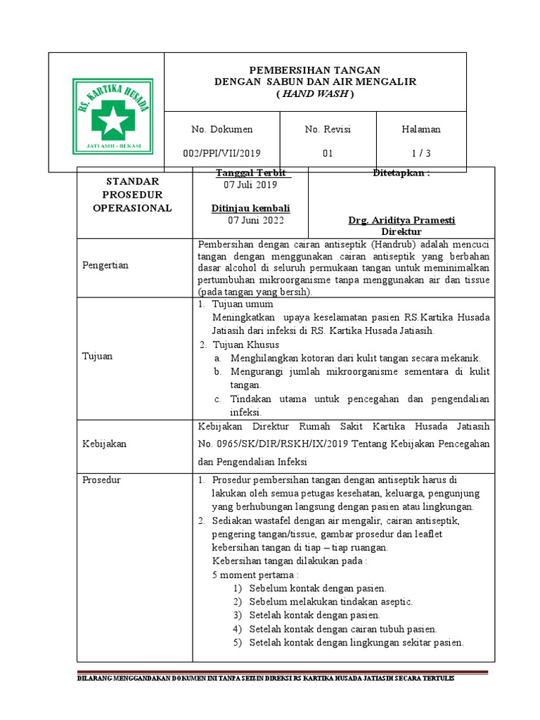 SOP Hand Wash | PDF