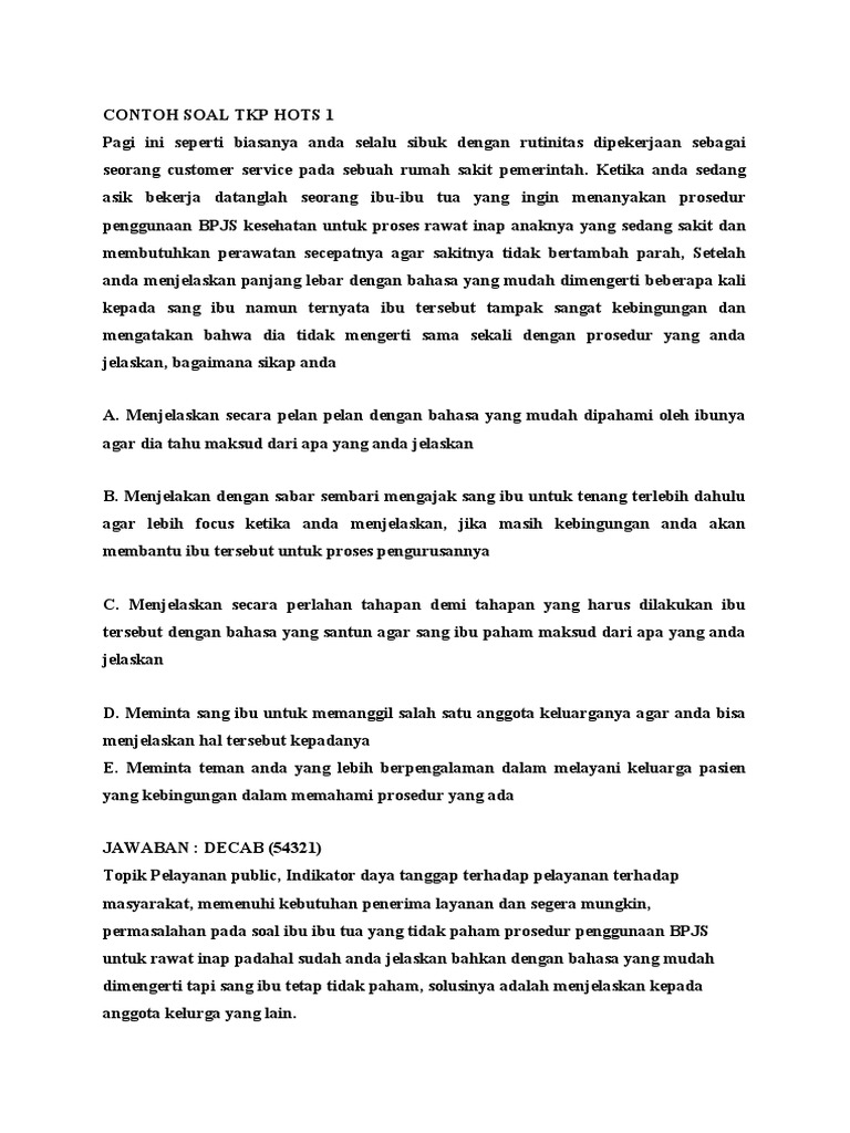 Soal TKP Hot 1 | PDF