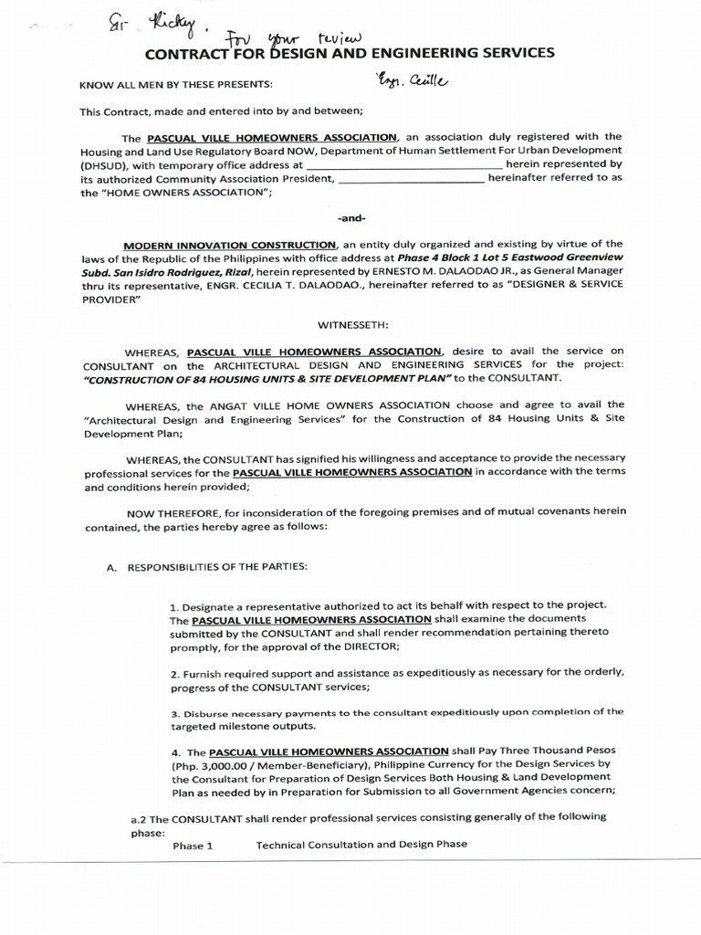 Contract For Design Engineering Services | PDF