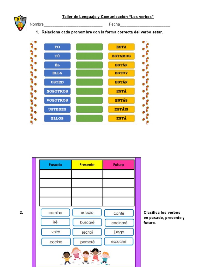 Taller de Verbos: Conjugación y Clasificación | PDF | Artes del ...