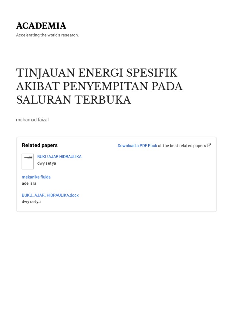 E Jurnal - Aplikasi - Saluran - Terbuka With Cover Page v2 | PDF | Soft Matter | Dynamics ...