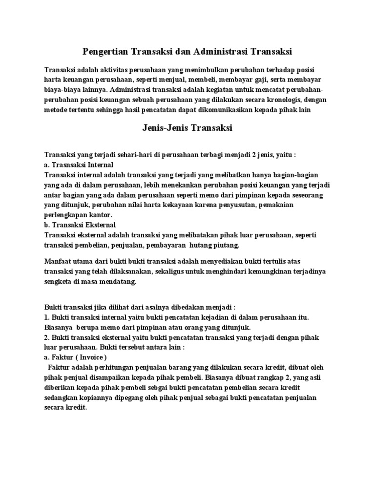 Administrasi Transaksi | PDF