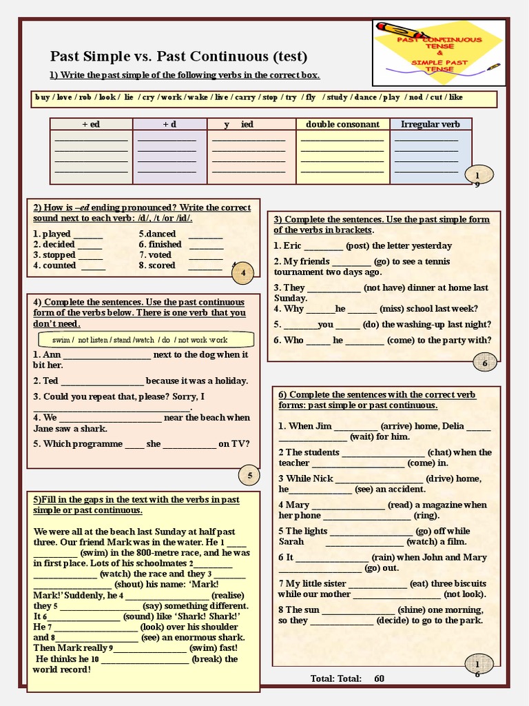 Past-Simple-Vs-Past-Continuous-Review 2 | PDF | Linguistics