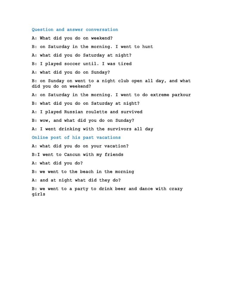 Question and Answer Conversation | PDF