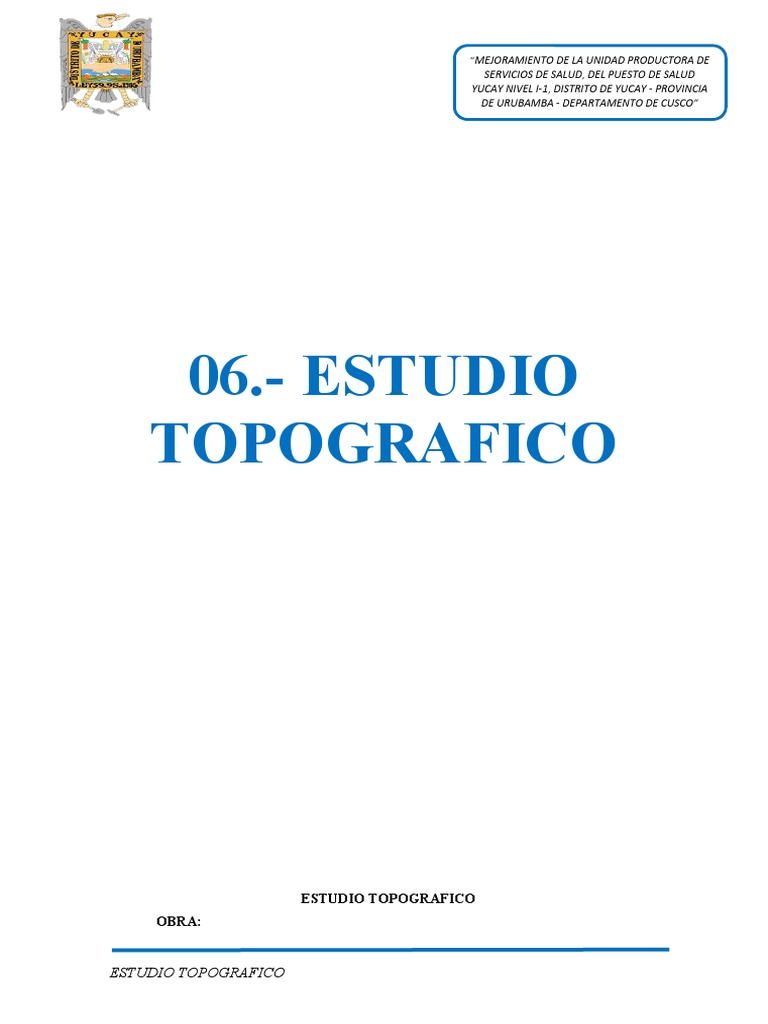 ESTUDIO TOPOGRAFICO..... Ok | PDF | Topografía | Geografía Física