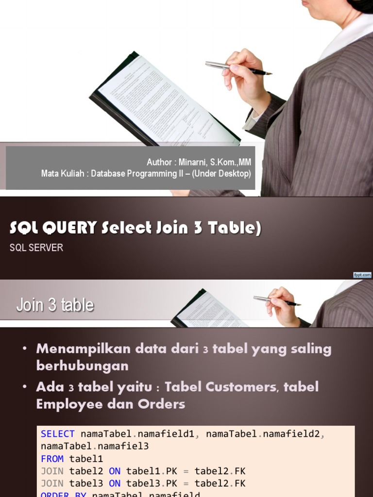Chapter5sql Query Join 3 Tabel | PDF | Information Technology Management | Information Science