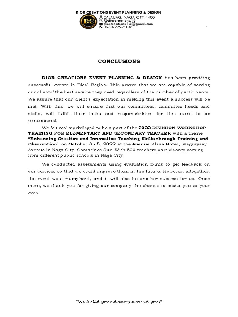 Ems Nciii Conclusion | PDF