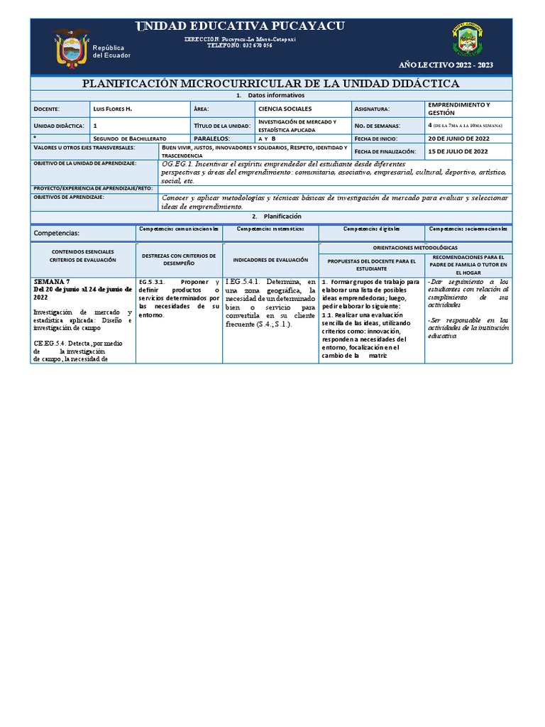 Plan Fase 2-2bgu. Emprendi-2022 | PDF | Iniciativa empresarial ...