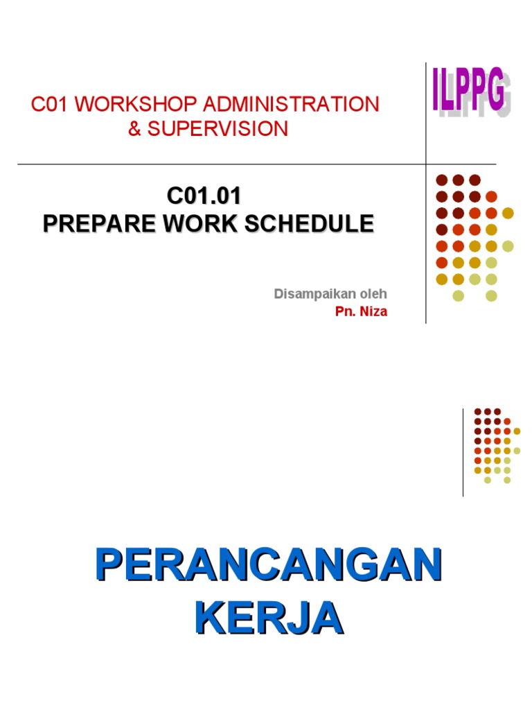 NOTE C01.01 Prepare Work Schedule | PDF