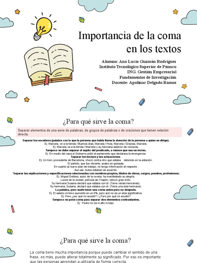 Importancia de La Coma en Los Textos | PDF | Lingüística