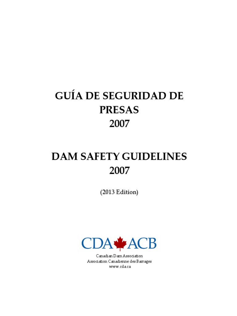 CDA Dam Safety Guidelines 2013 Edi - ESP | PDF | Inundar | Valores