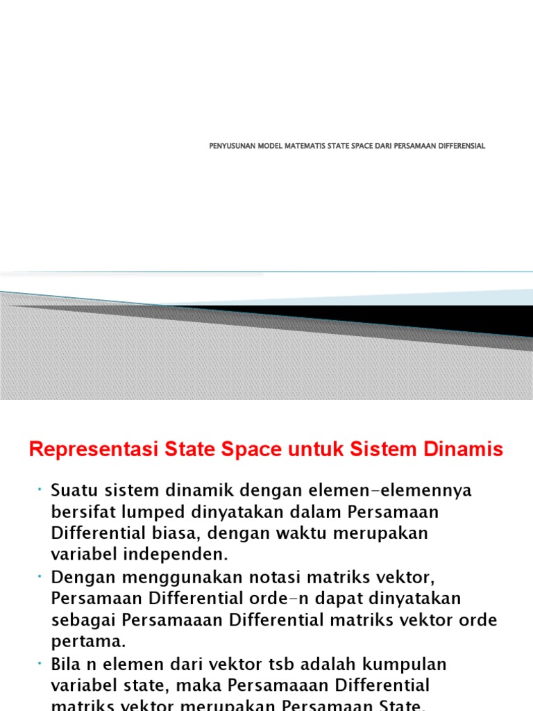 Penyusunan Model Matematik State Space | PDF | Metode & Bahan Ajar