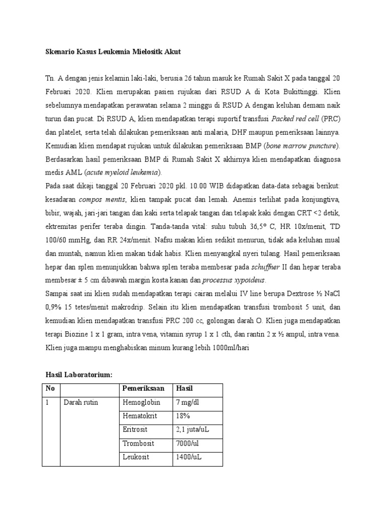 Skenario Kasus Leukemia | PDF