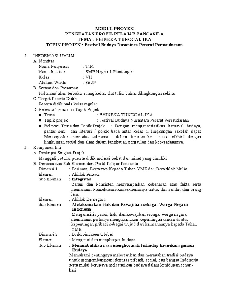 Contoh Modul Proyek | PDF