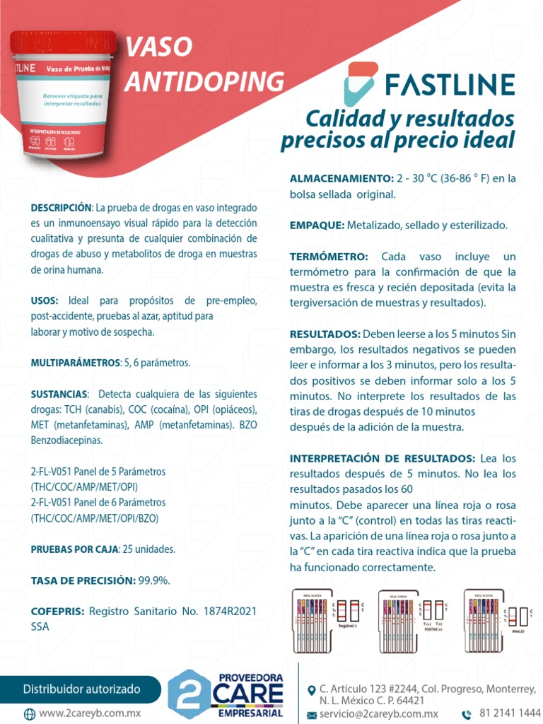 Fastline Vaso Integrado Ficha Tecnica | PDF | Sustancias químicas | Drogas que actúan sobre el ...