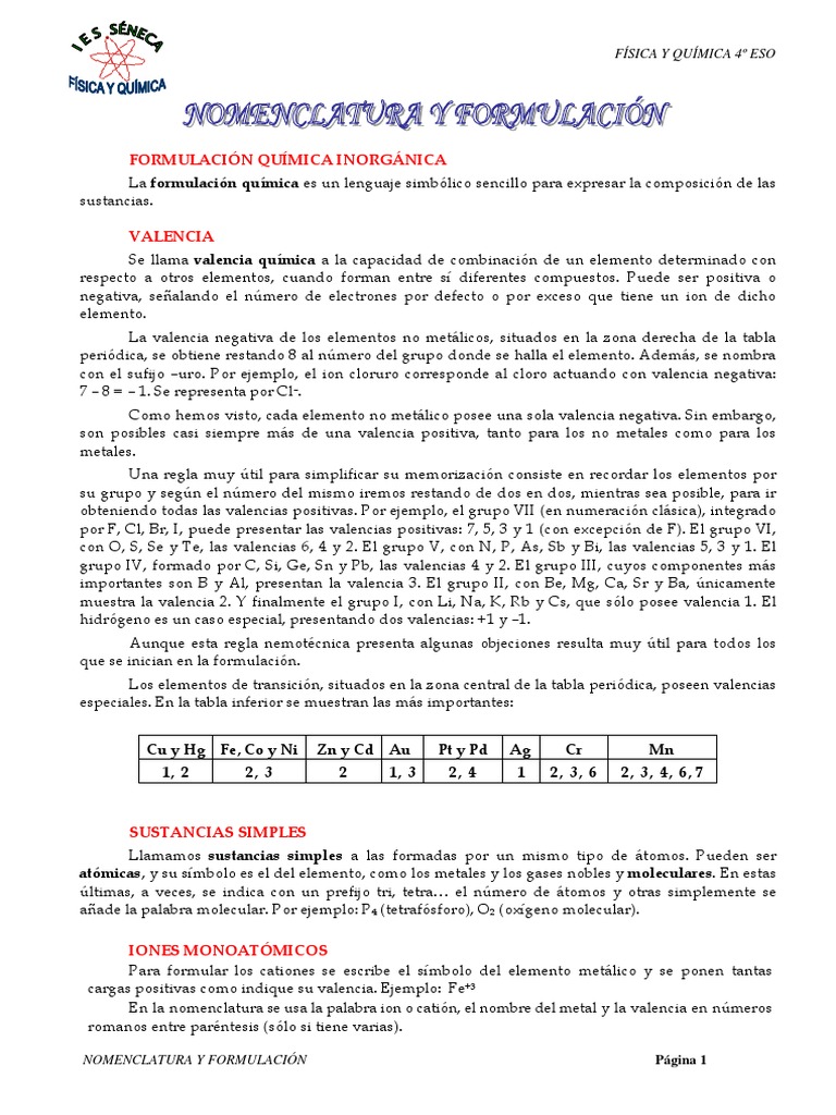 Formulacion Inorganica-3 | PDF | Ácido | Sal (química)