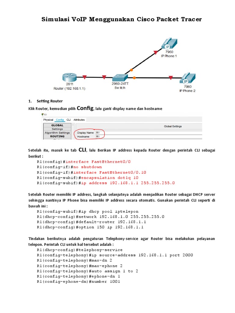 Simulasi VoIP Menggunakan Cisco Packet Tracer | PDF | Komputer