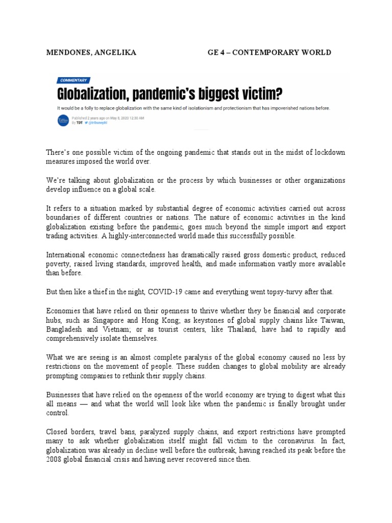 Op-Ed (Daily Tribune) | PDF | Globalization | Economic Inequality