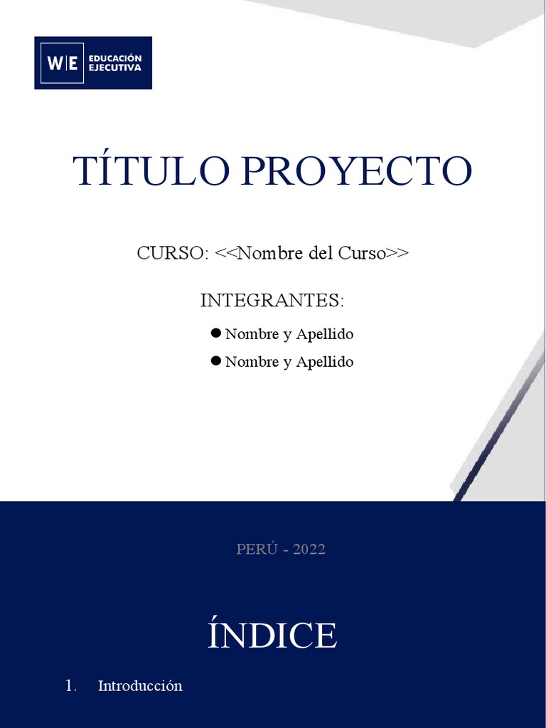 Formato Presentación Proyectos - Word | PDF