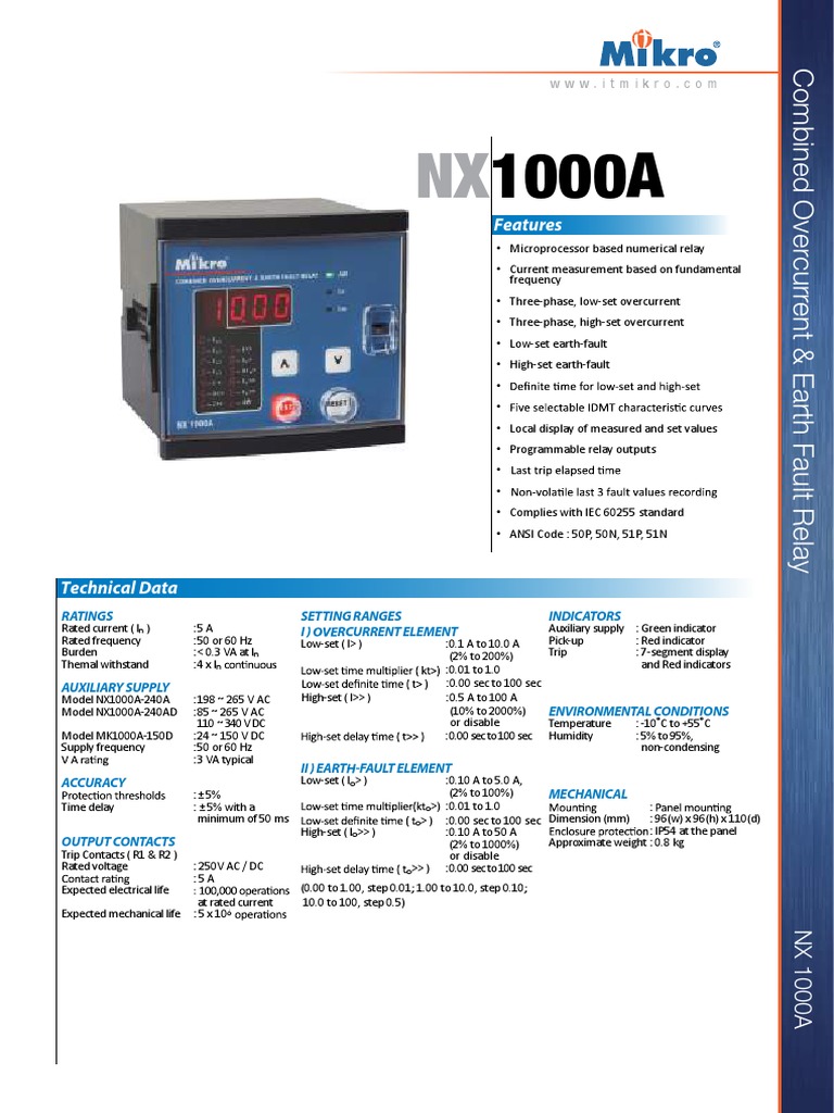 NX1000A | PDF | Alternating Current | Relay