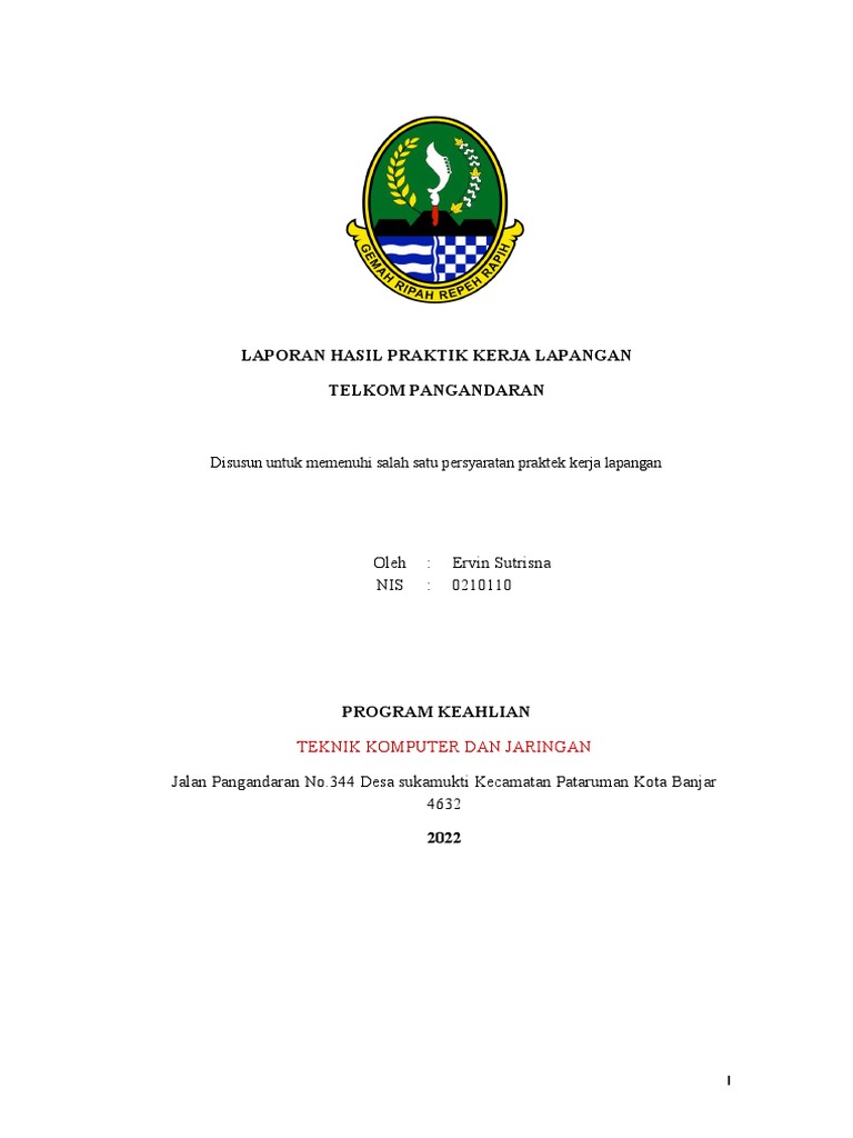 Laporan Praktik Kerja Lapangan di PT. Telekomunikasi Indonesia Tbk Cabang Pangandaran | PDF