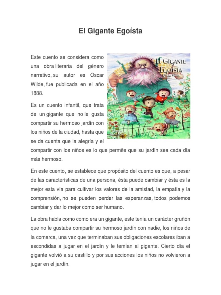 El Gigante Egoísta EMCR | PDF