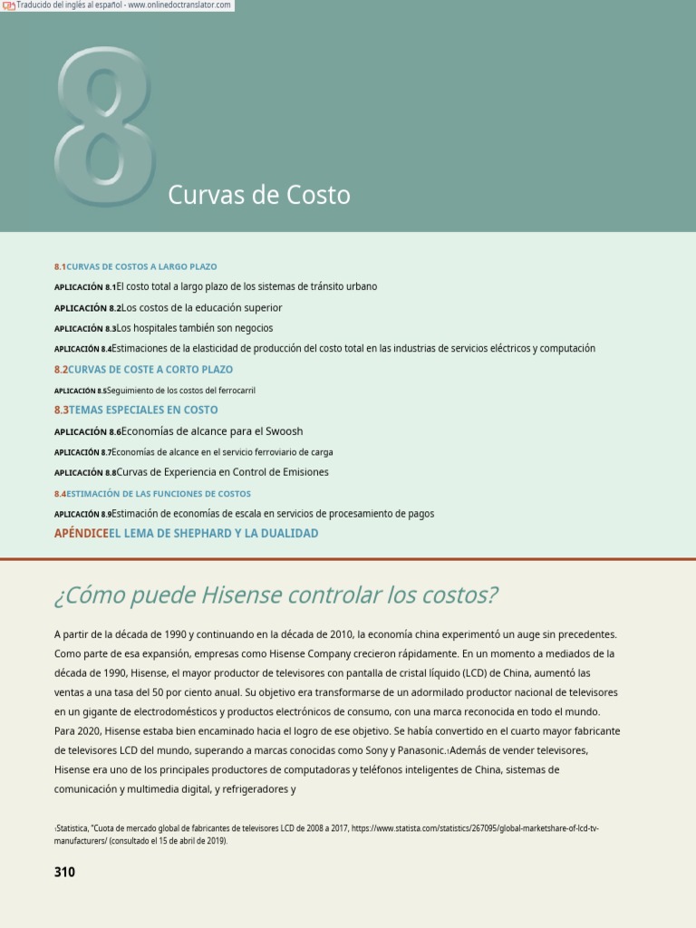 Cap 8 Besanko Español | PDF | Costo marginal | Economias