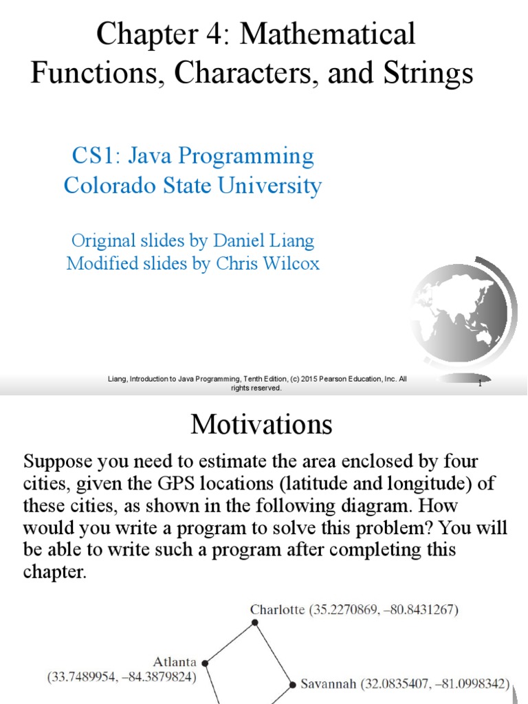 Liang Chapter 4 | PDF | Character Encoding | String (Computer Science)