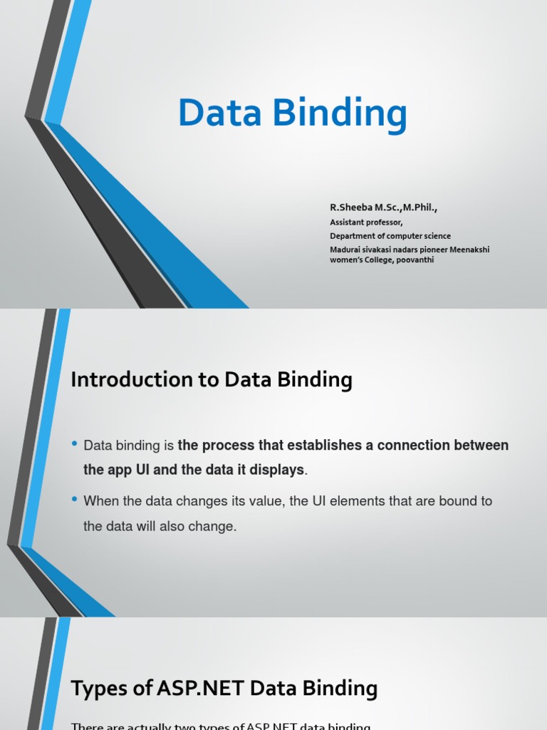 7bcee3a Unit V Data Binding | PDF | World Wide Web | Internet & Web