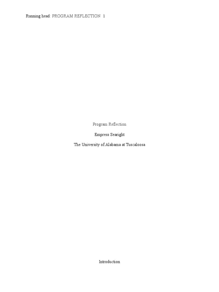 Searight - Empress Program Reflection | PDF | Instructional Design | Educational Technology