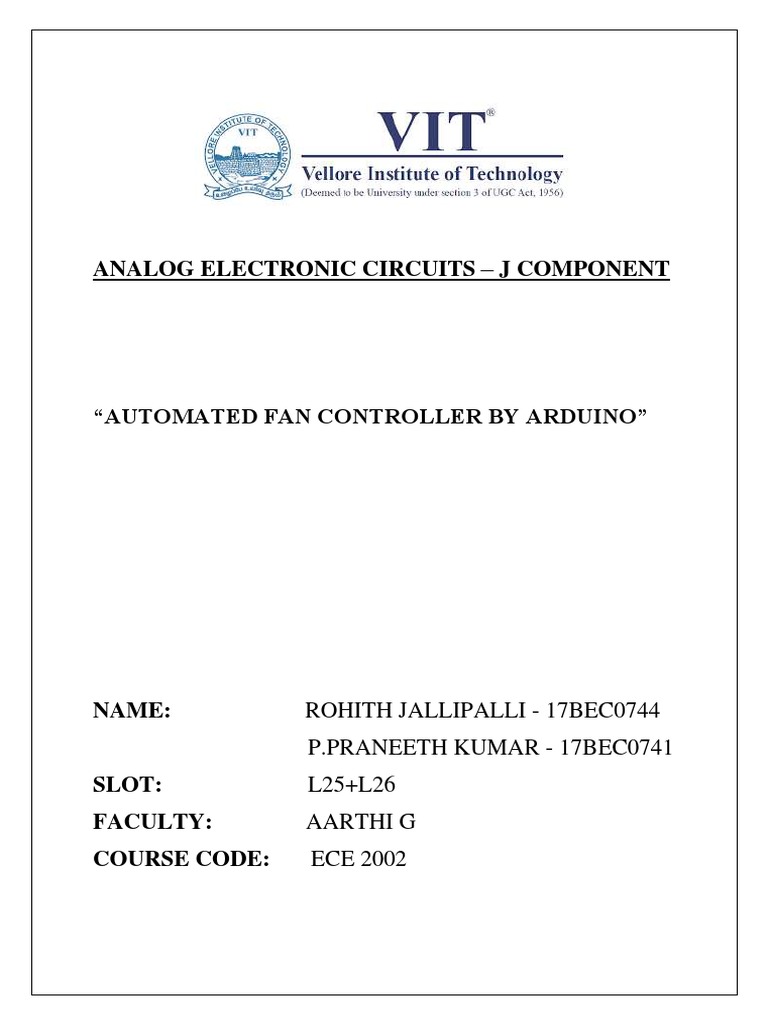 Aec - Automated Fan Controller by Arduino | Download Free PDF | Arduino | Electronic Circuits