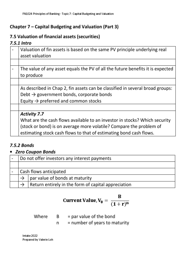 FN1024 - Lecture - Topic 7 Capital Budgeting and Valuation (Part 3 ...