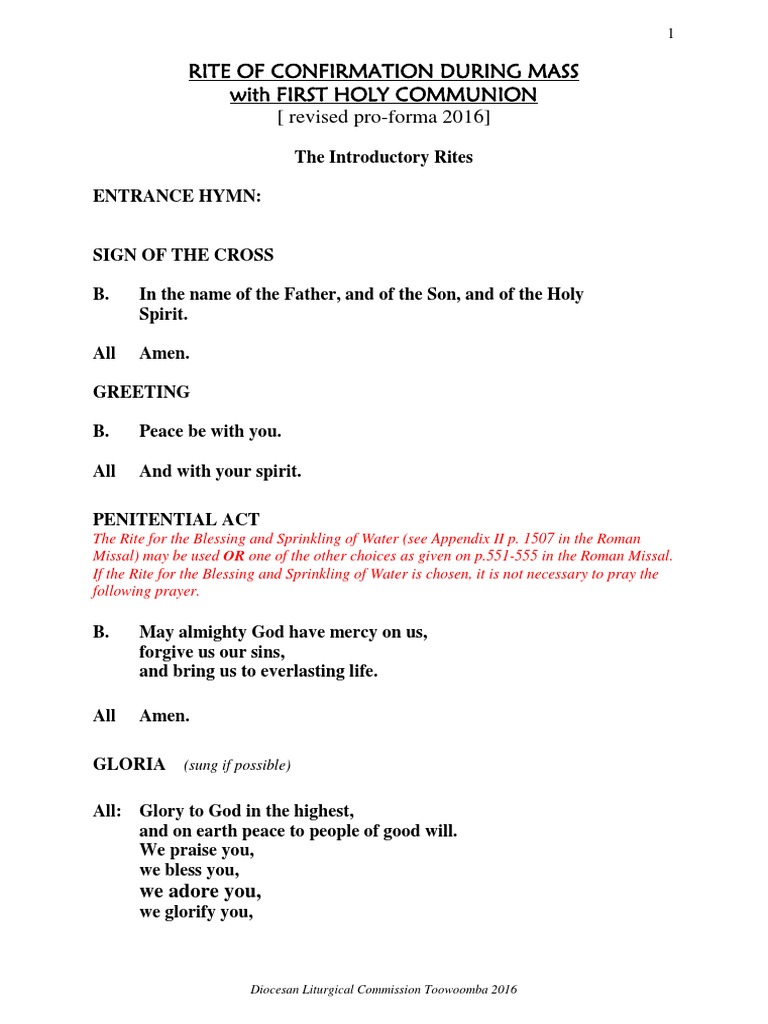 CONFIRMATION | PDF | Eucharist | Mass (Liturgy)