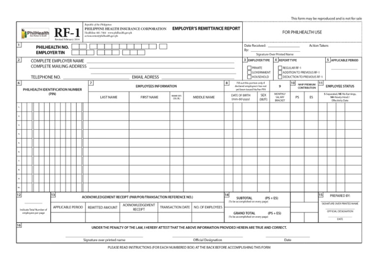 rf1 PHILHEALTH | PDF