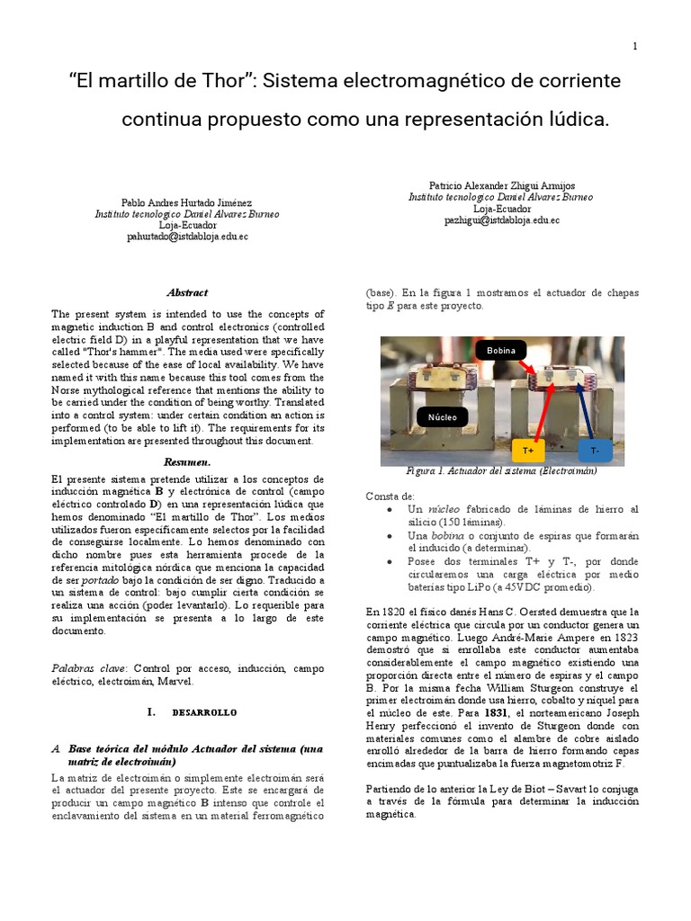 El Martillo de Thor - Docx Final Articulo | PDF | Corriente eléctrica | Inducción electromagnética
