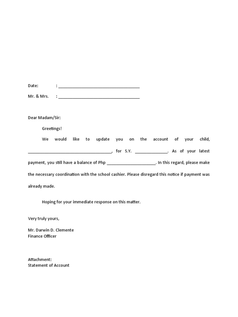 Collection Letter | PDF