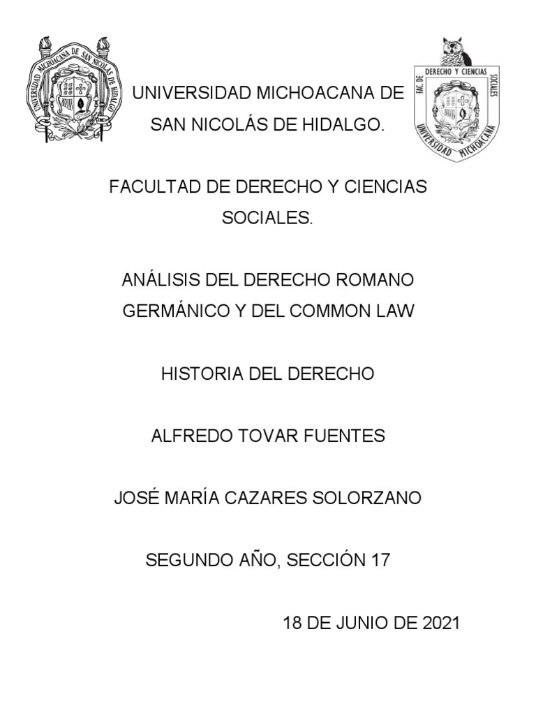 Análisis del Common Law y Derecho Romano | PDF | Ley común | Juez