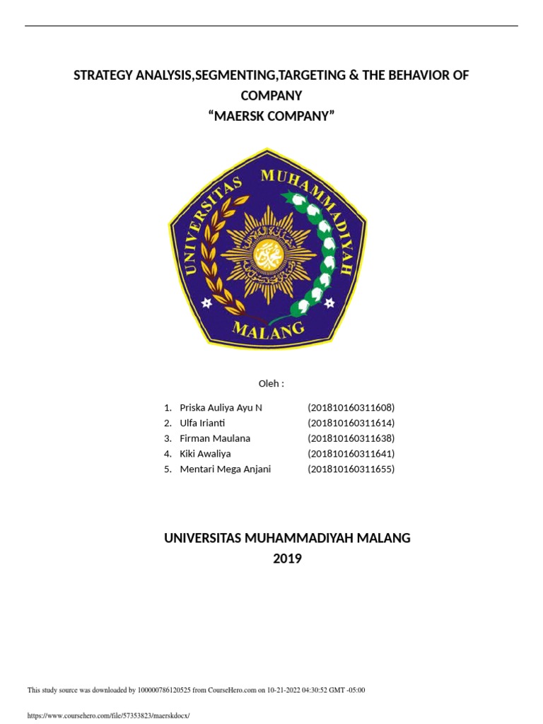 Maersk | PDF | Marketing | Oil Tanker