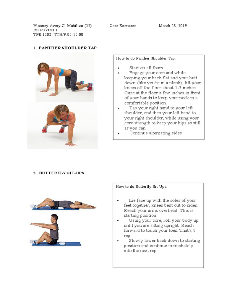 Core Exercises | PDF | Human Anatomy | Musculoskeletal System