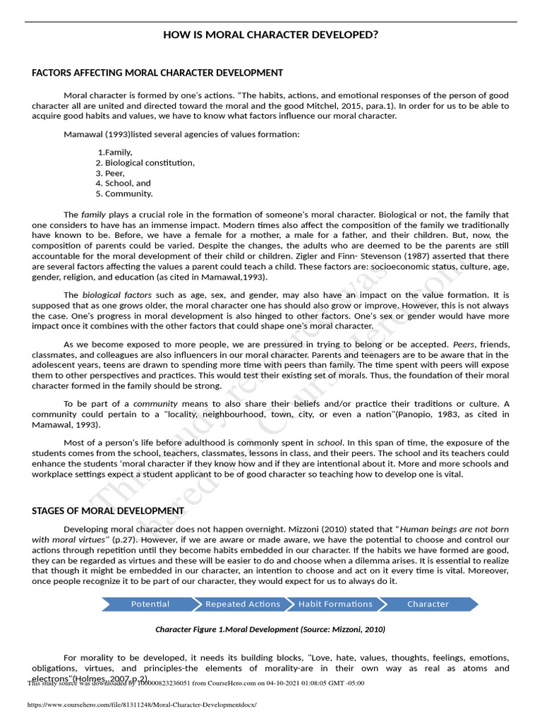 Factors Influencing Moral Character Development | PDF | Adolescence ...
